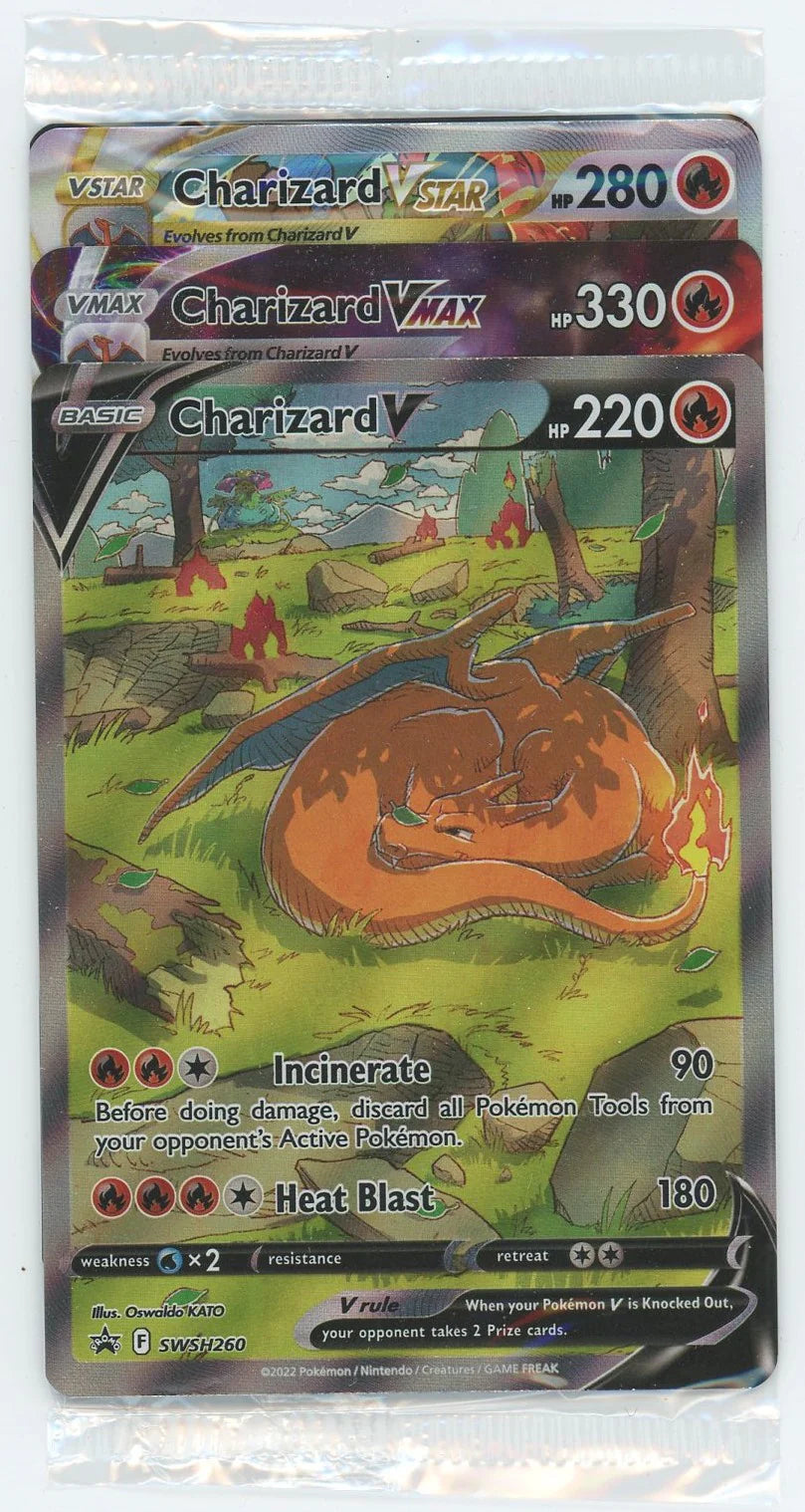 Charizard Sword Shield UPC Triple-Promo Sealed Pack – CardWizards